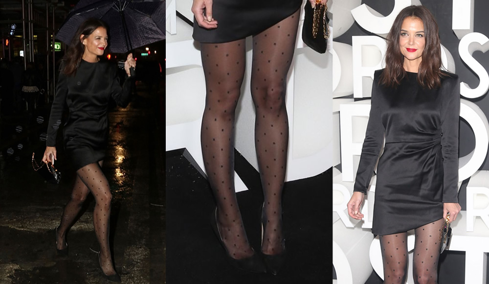 Katie Holmes Legs in Patterned Pantyhose – Nordstrom NY Flagship ...
